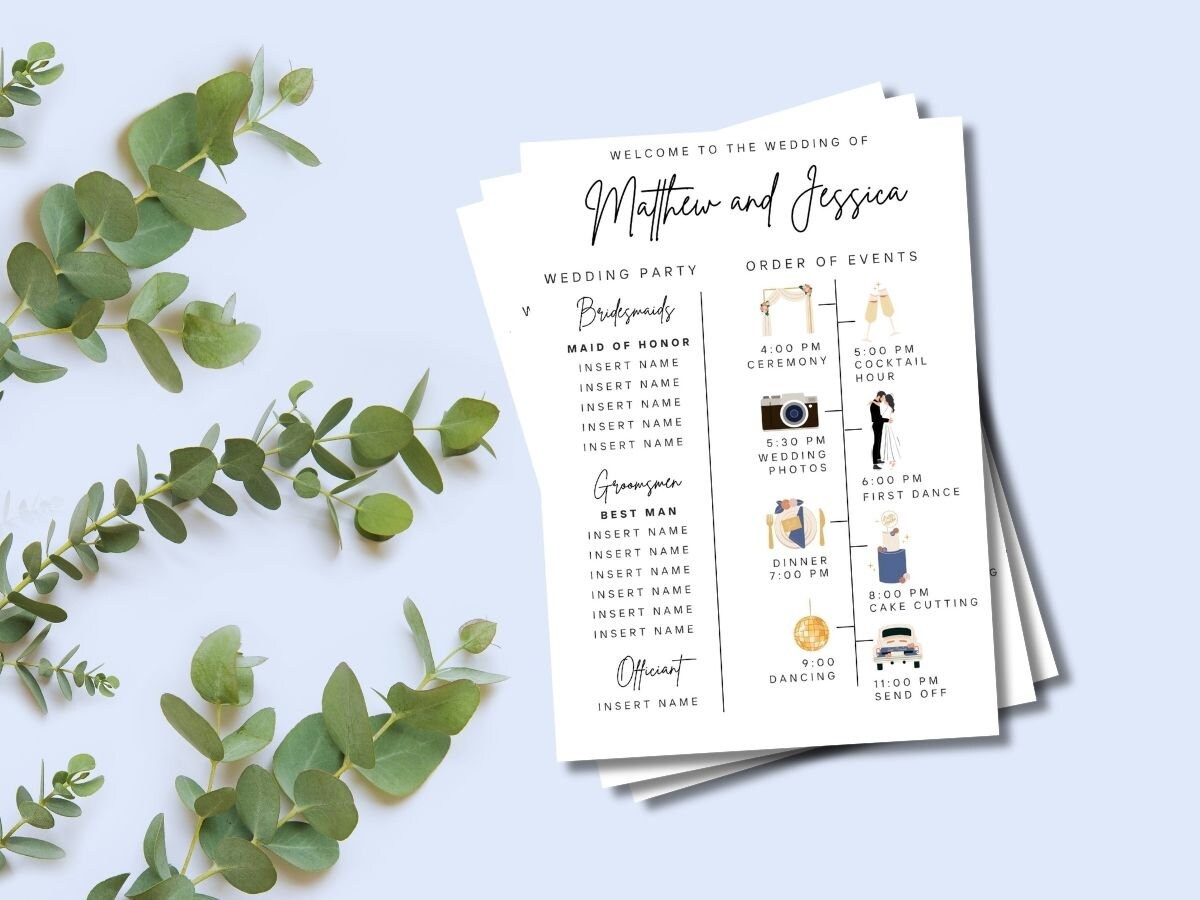 Infographic Wedding Program Template Wedding Program Template Ceremony ...