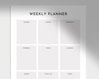 Weekly Planner Printable to Do List, Minimal Weekly Schedule, Weekly ...