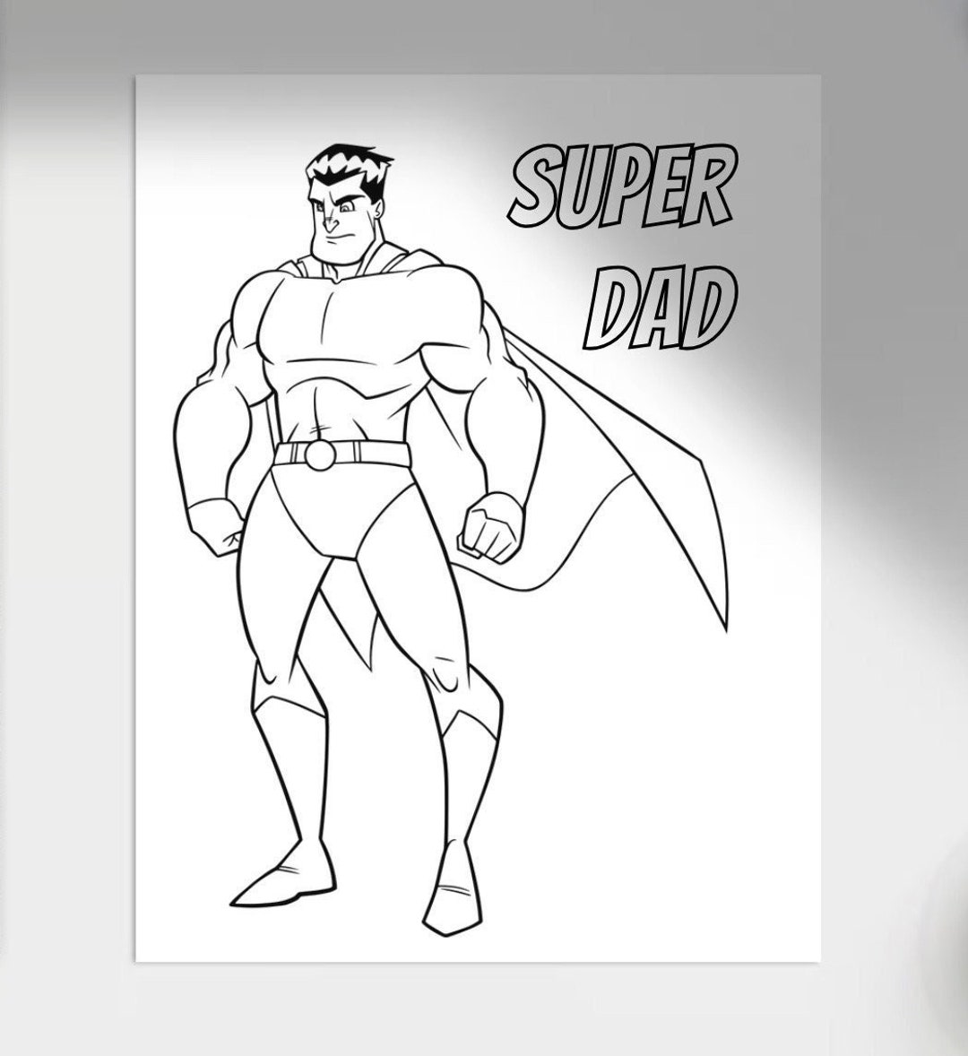 Personalized Dad Drawing for Kids Coloring Line Drawing - Etsy