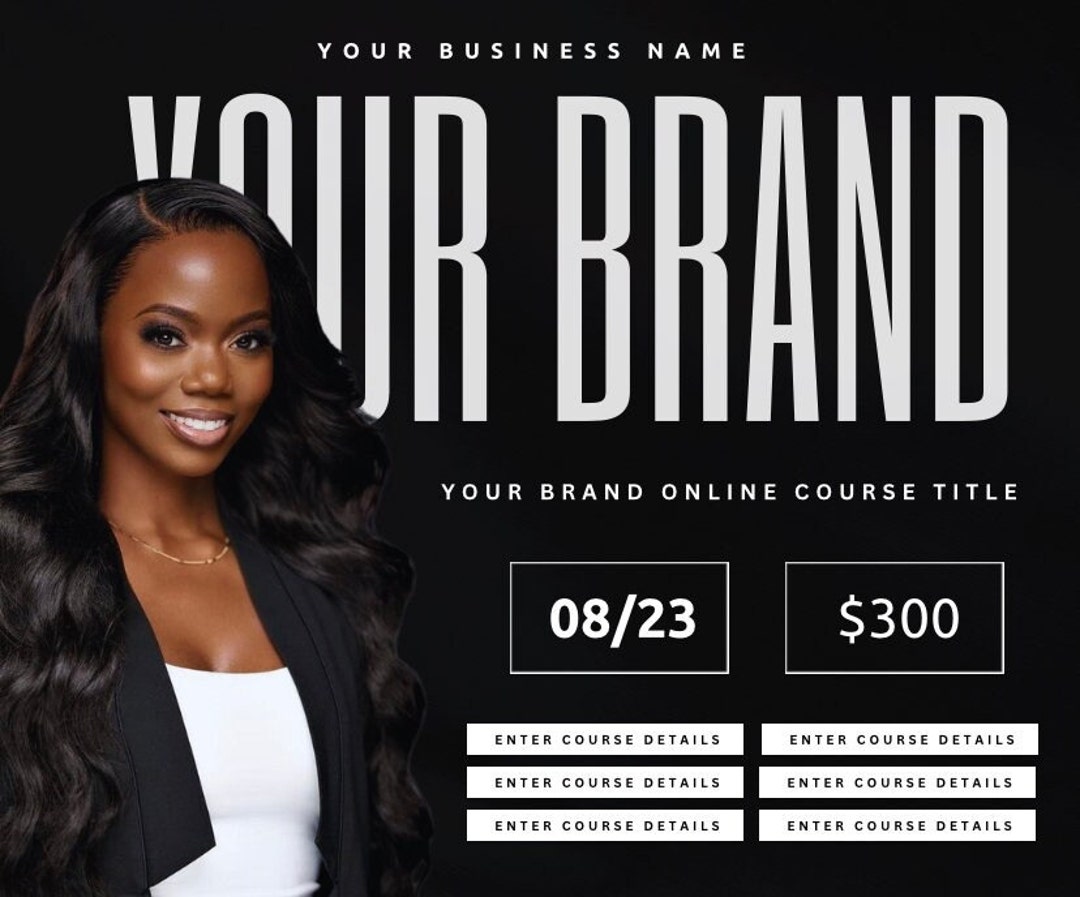 DIY Course Flyer Canva Online Class Template - Etsy