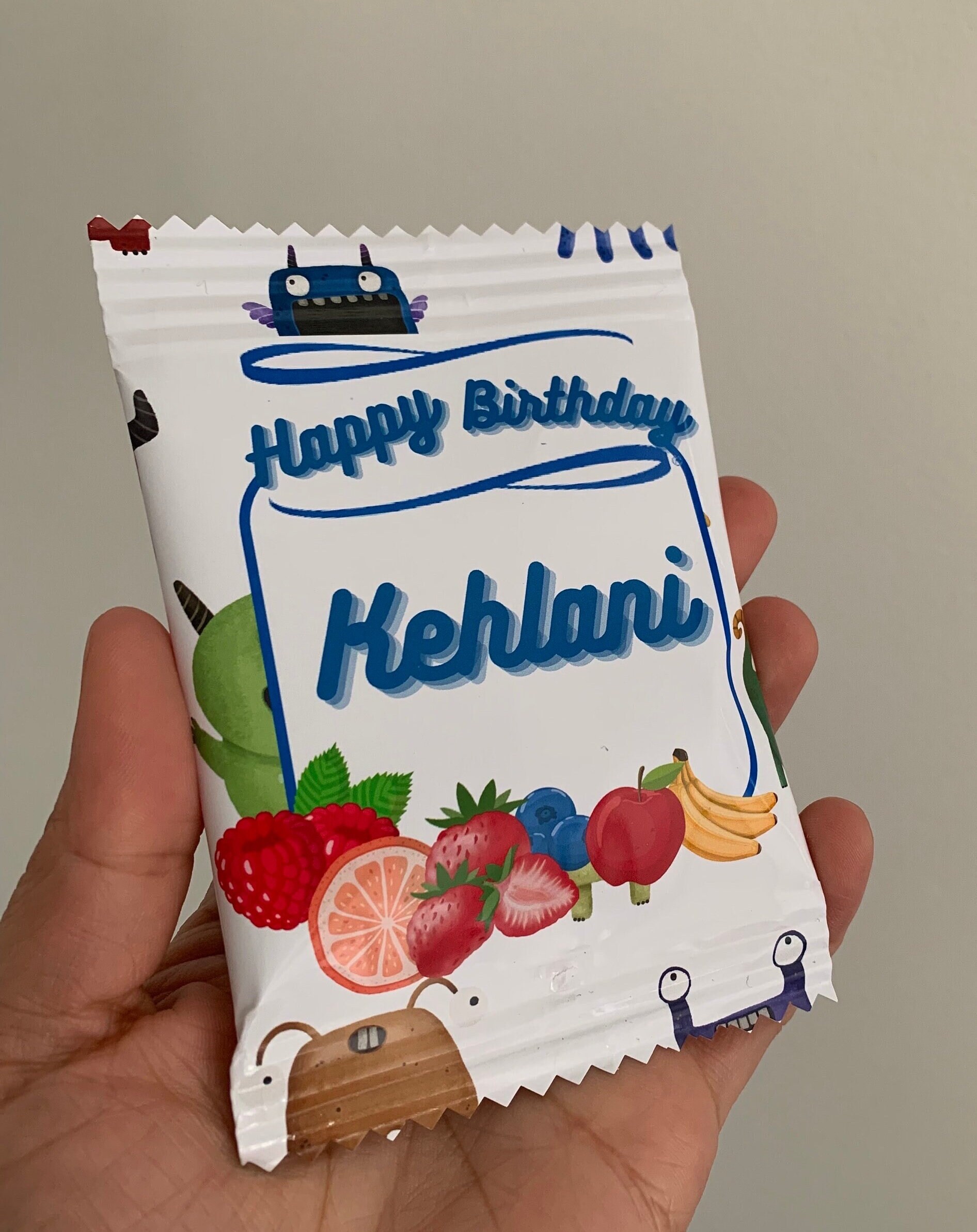 ANY THEME Fruit Snack Label, Fruit Snack Wrap, Snack Bag, Custom Snack ...