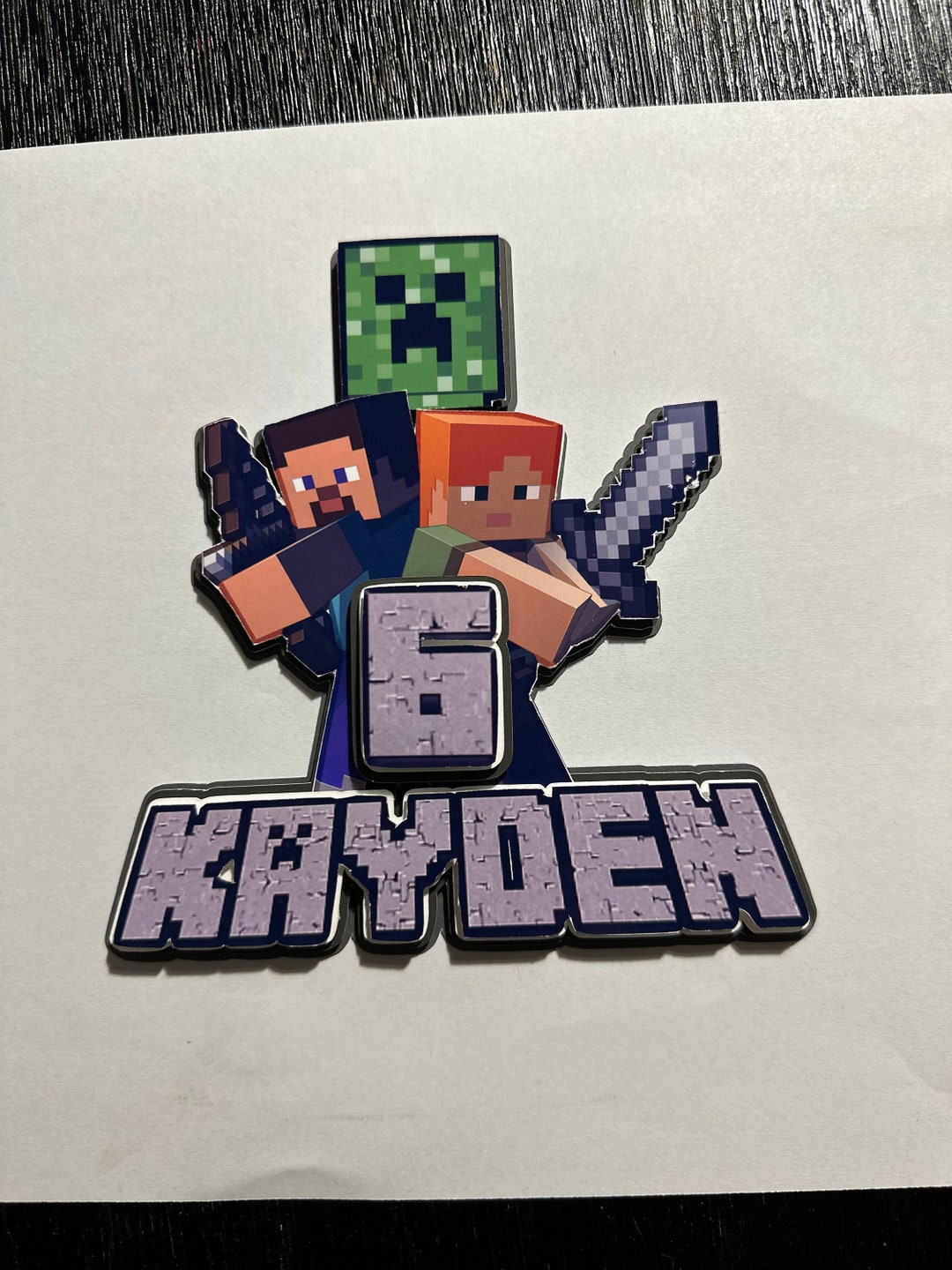 Minecraft Topper, Minecraft Party, Minecraft Cake Decoration, Minecraft ...