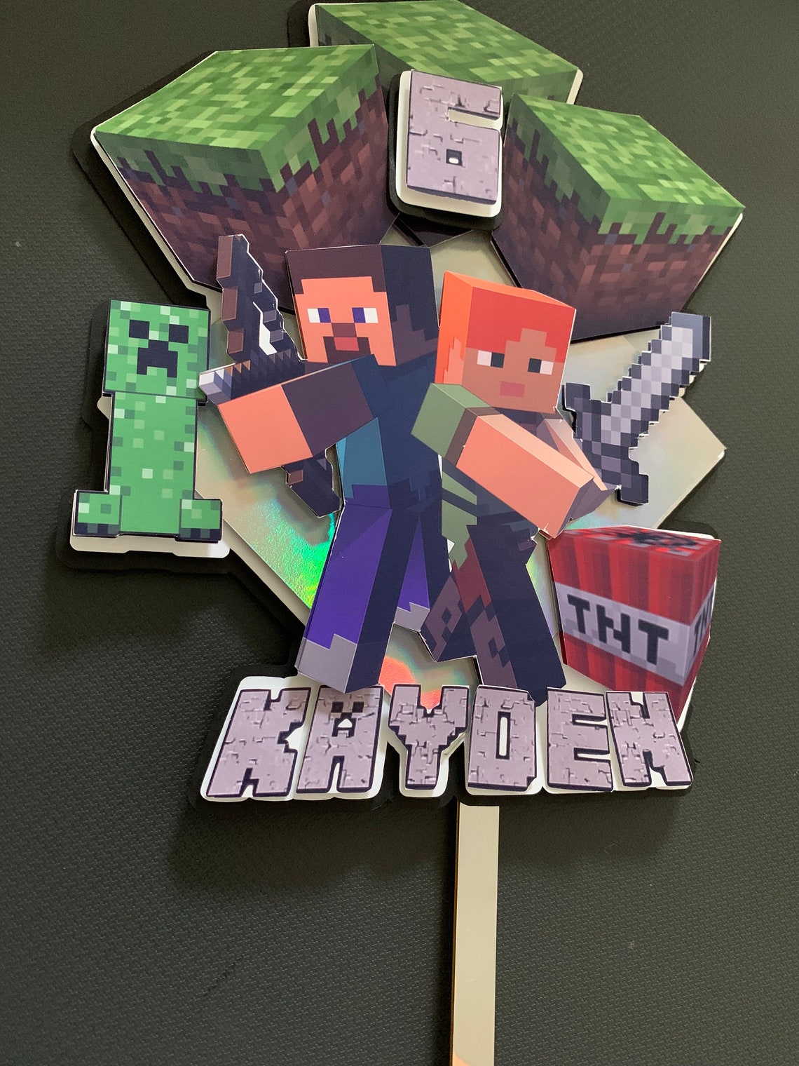 Minecraft Topper Minecraft Party Minecraft Cake Decoration - Etsy