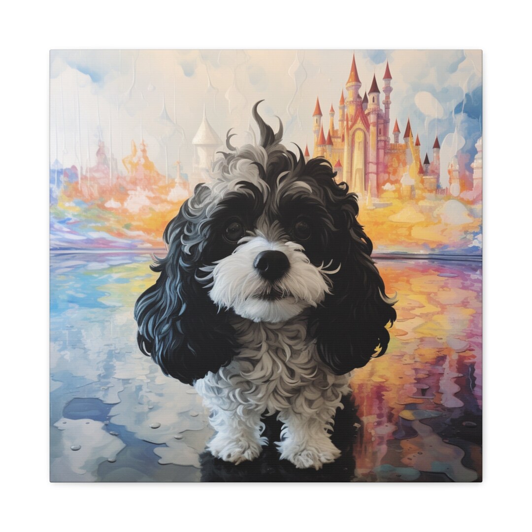 Cockapoo Wall Art Canvas Dog Painting Wall Decor Pet - Etsy