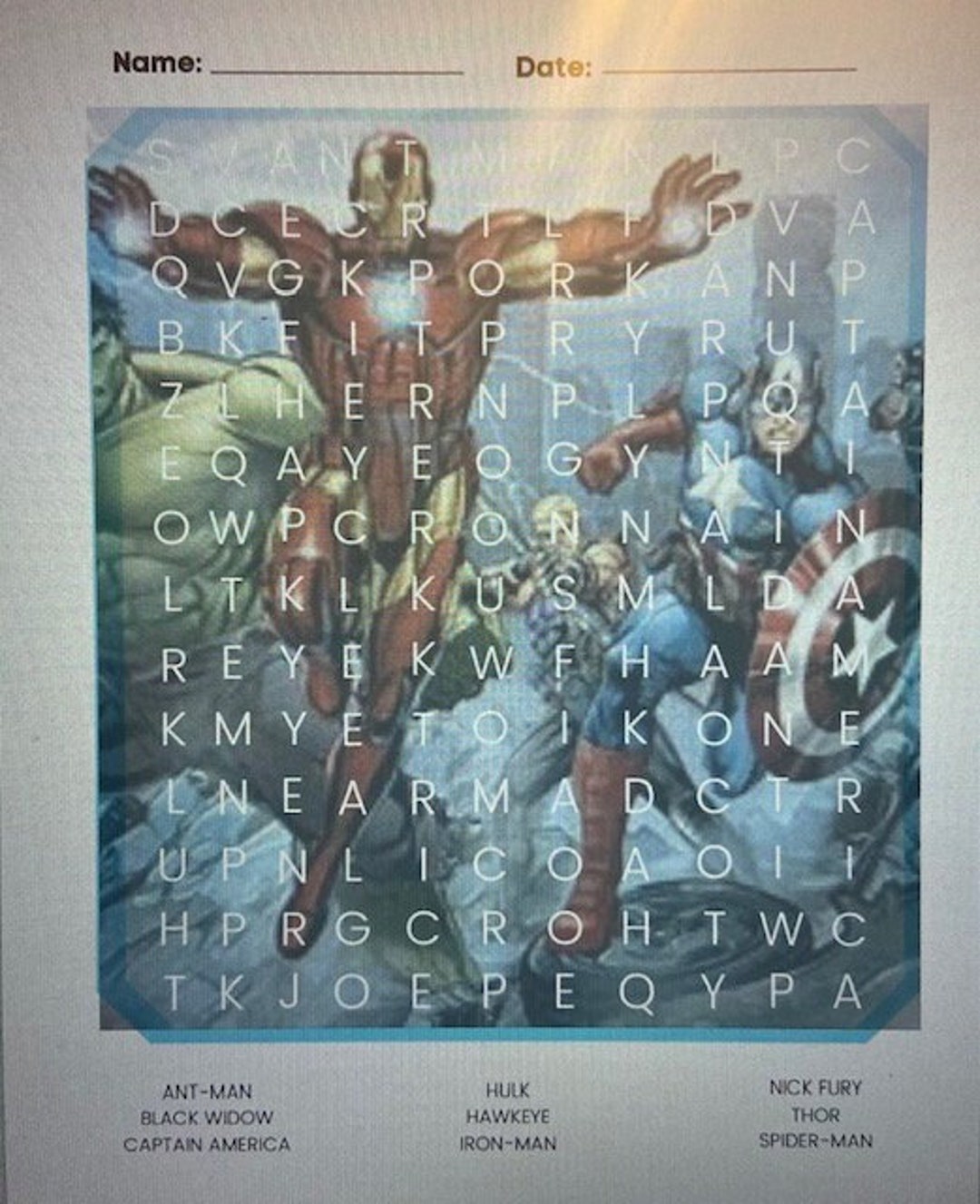 Marvel s Avengers Word Search Etsy Marvel s Avengers Word Search Etsy