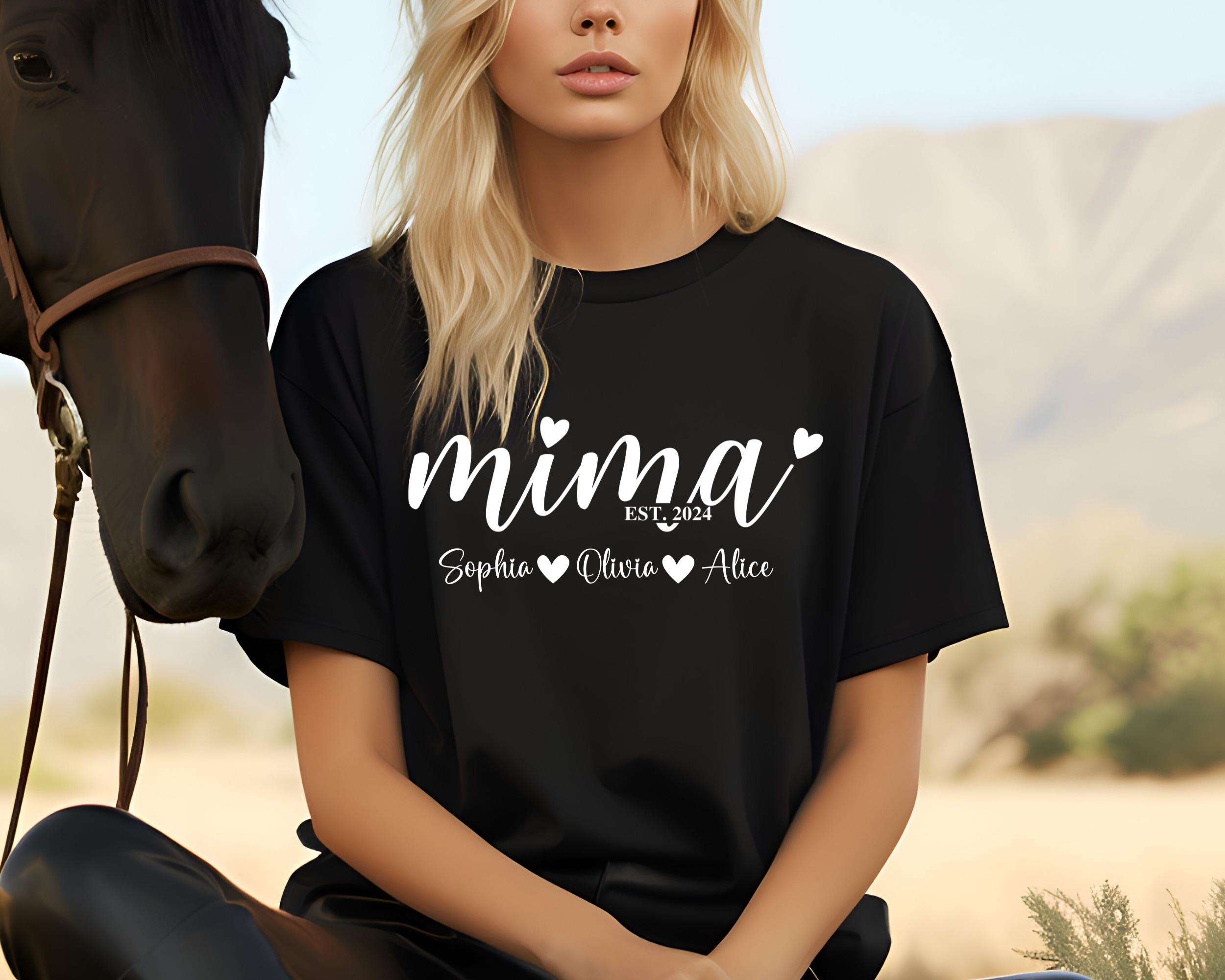 Personalized Mima Shirt With Kids Names on Sleeve, Mimi Gift From ...