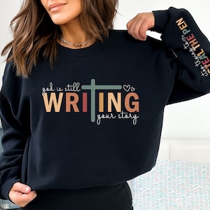 Boho Christian Sweatshirt: God is Still Writing Your Story, Faith ...