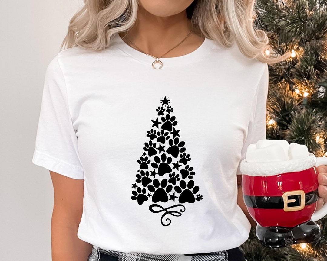 Cute Paw Christmas Tree Shirt, Dog Paw Tree Shirt, Pet Lover Christmas ...
