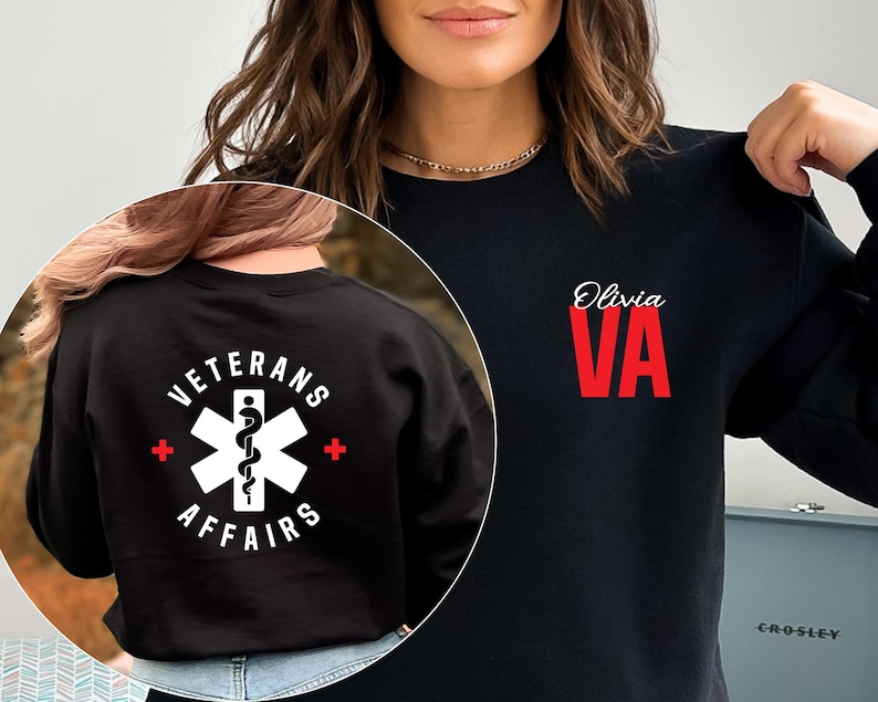 Personalized VA Nurse Sweatshirt, Veterans Affairs Nurse Hoodie ...