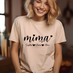 Personalized Mima Shirt With Kids Names on Sleeve, Mima Shirt, Mimi ...