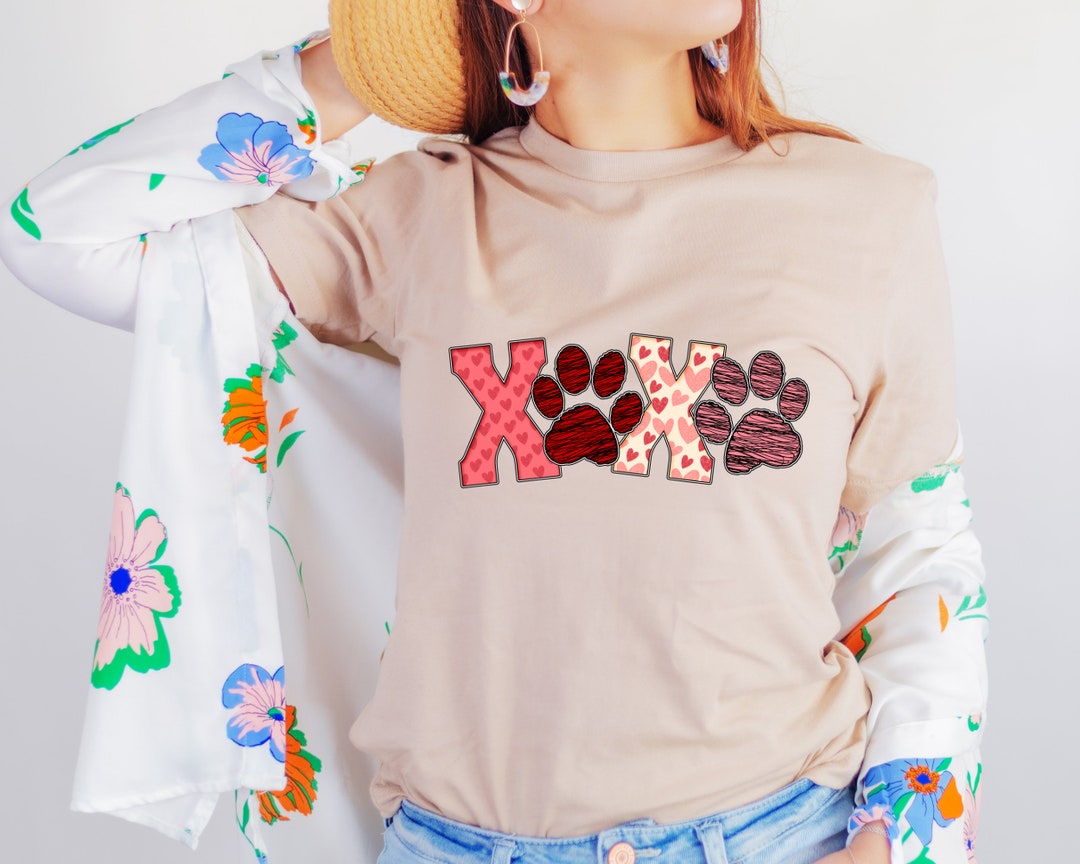 XOXO Paw Shirt, XOXO Valentines Sweater, Dog Valentines Day Sweat, Dog ...