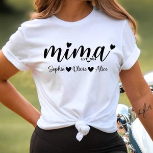 Personalized Mima Shirt With Kids Names on Sleeve, Mima Shirt, Mimi ...