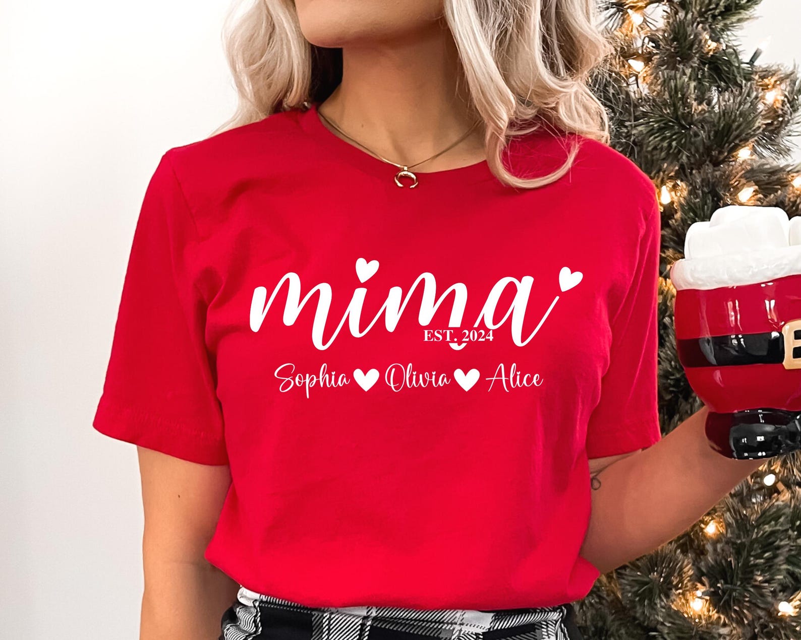 Personalized Mima Shirt With Kids Names on Sleeve, Mimi Gift From ...