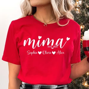 Personalized Mima Shirt With Kids Names on Sleeve, Mima Shirt, Mimi ...