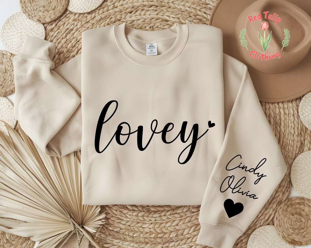 Personalized Lovey Sweatshirt, Lovey With Grandkids Names Hoodie, Gift ...