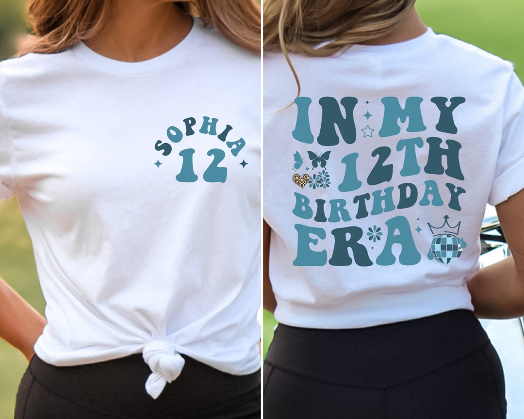 Personalized in My 12th Birthday Era Shirt, Twelfth Birthday Shirt ...