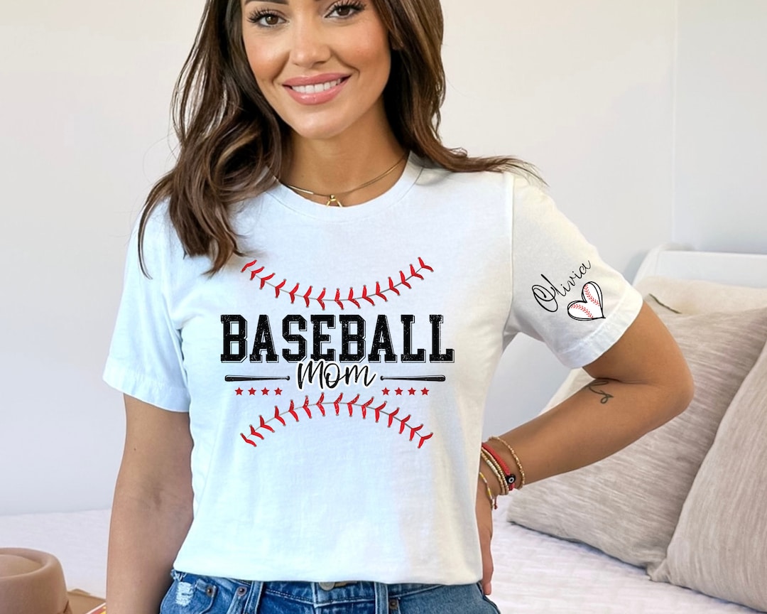 Personalized Baseball Mom Shirt With Kids Names, Baseball Shirt for ...