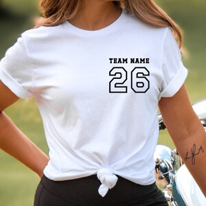 Custom Name and Back Number, Personalized Sports T-shirt, Sport Team ...
