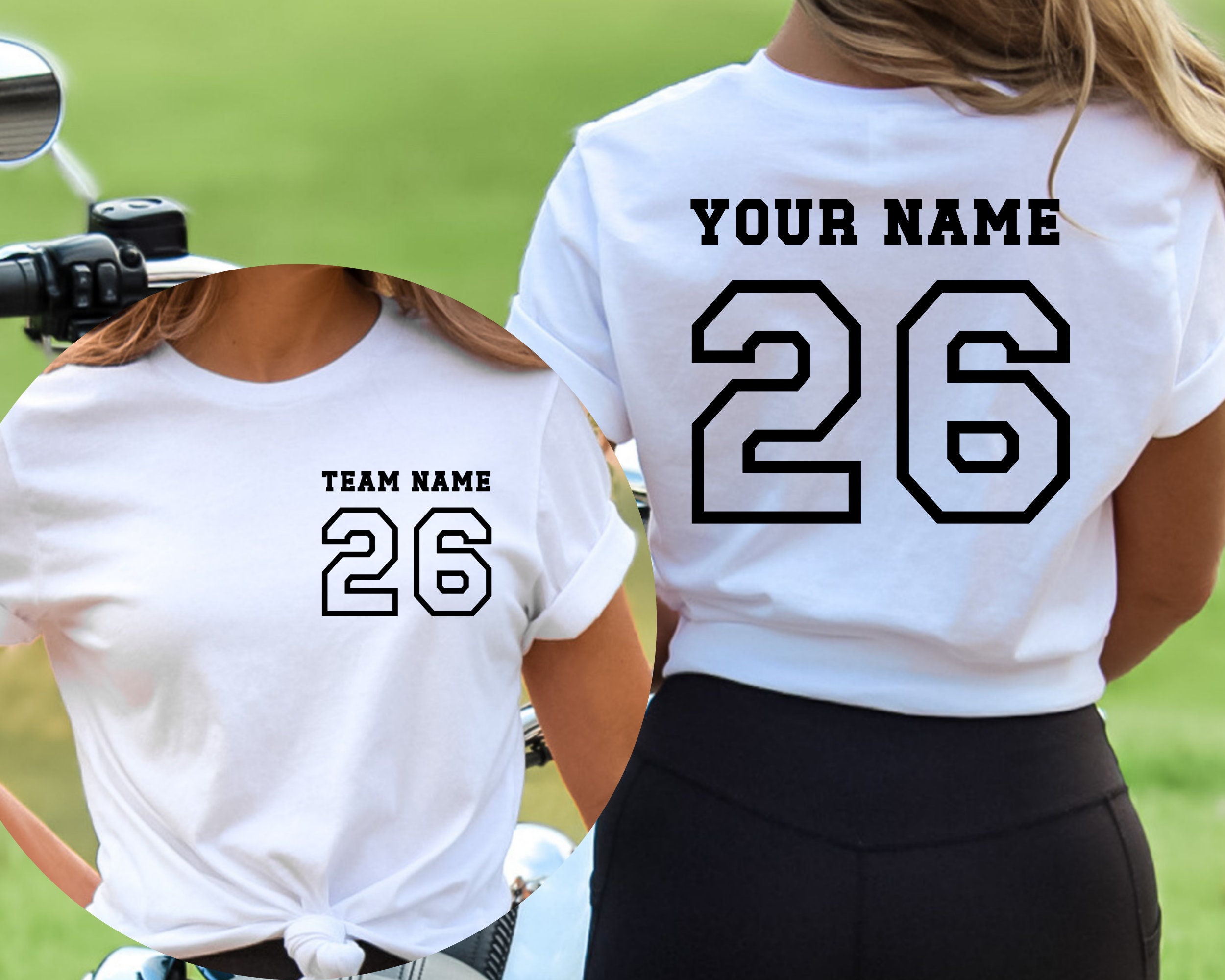 Custom Name and Back Number, Personalized Sports T-shirt, Sport Team ...
