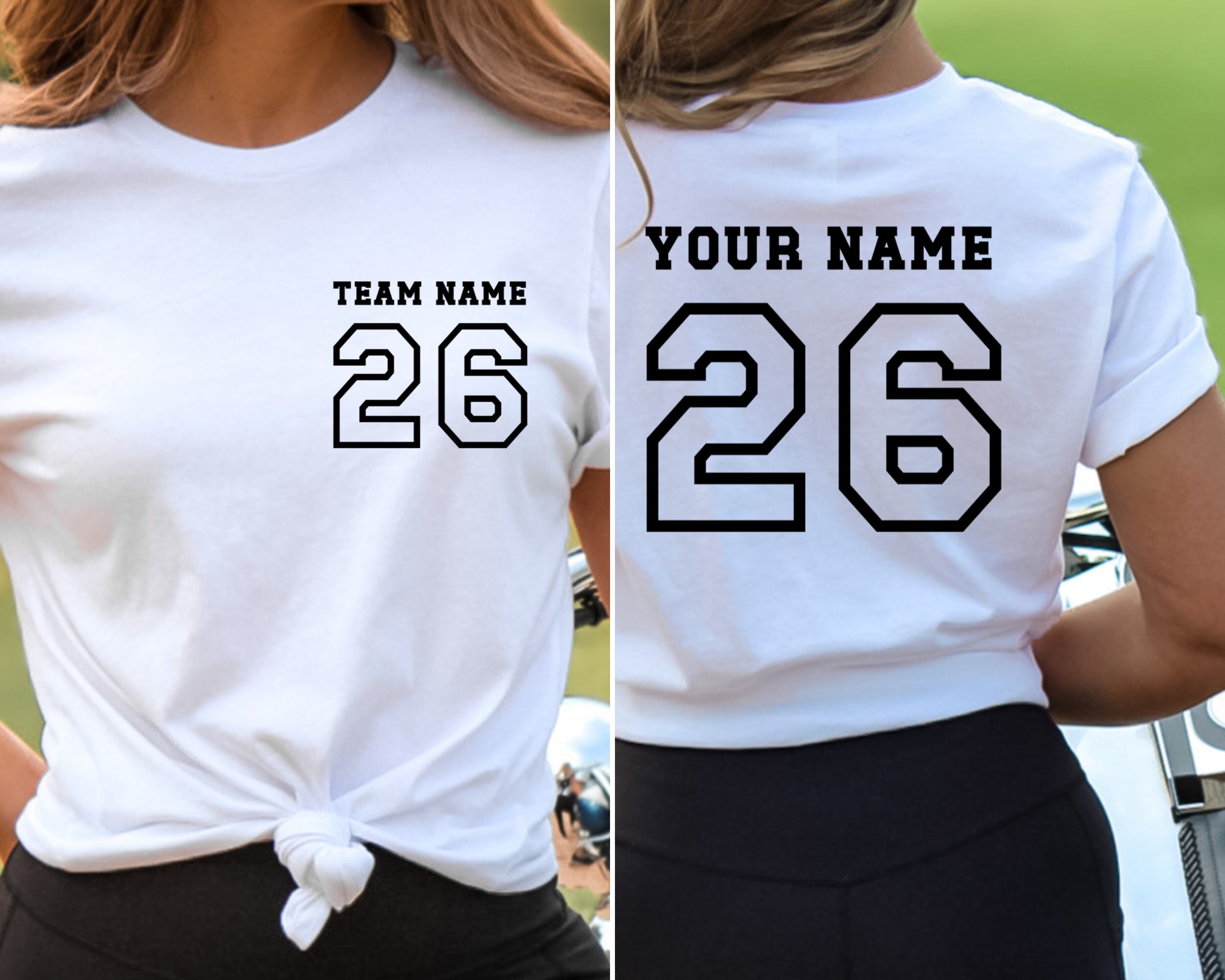 Custom Name and Back Number, Personalized Sports T-shirt, Sport Team ...