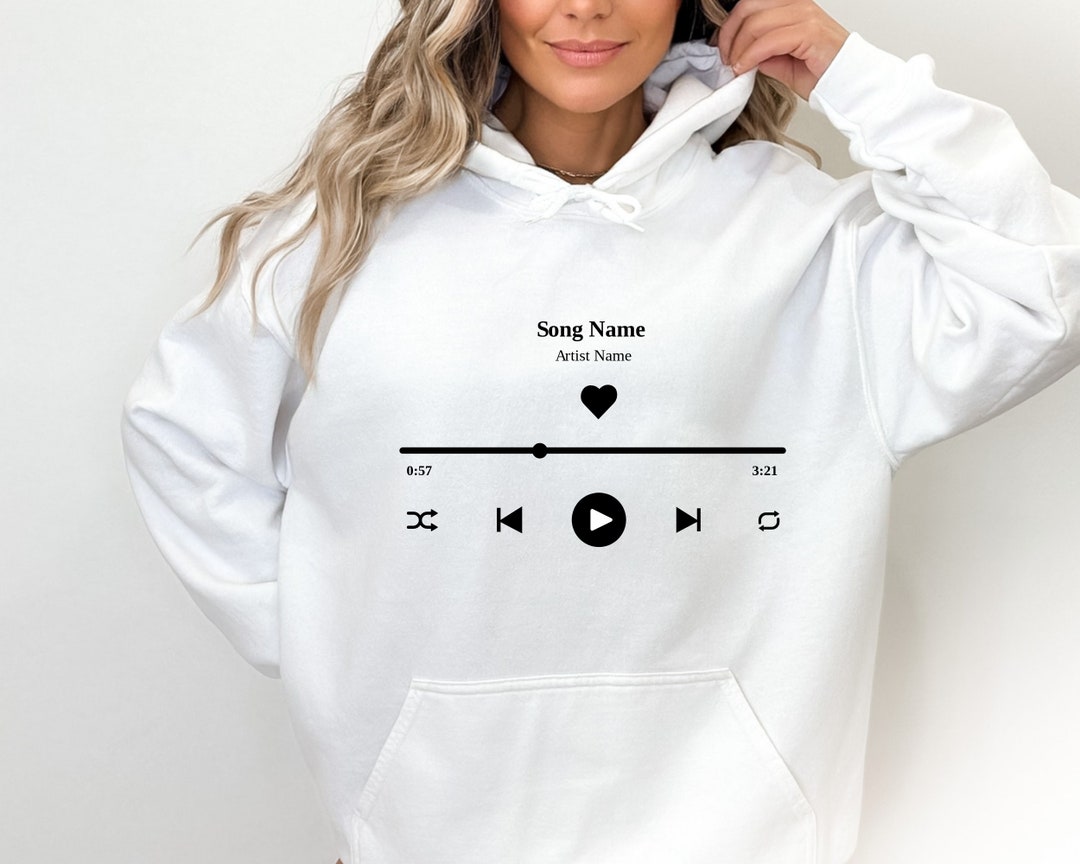 Custom Playlist Hoodie, Personalized Song, Song and Artist Sweatshirt ...