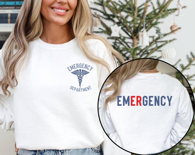 Custom ER Sweatshirt, Emergency Department Shirt, ED Sweater ...