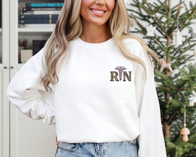 Emergency Nurse Sweatshirt, Leopard RN Hoodie, Funny Nursing Hoodie ...