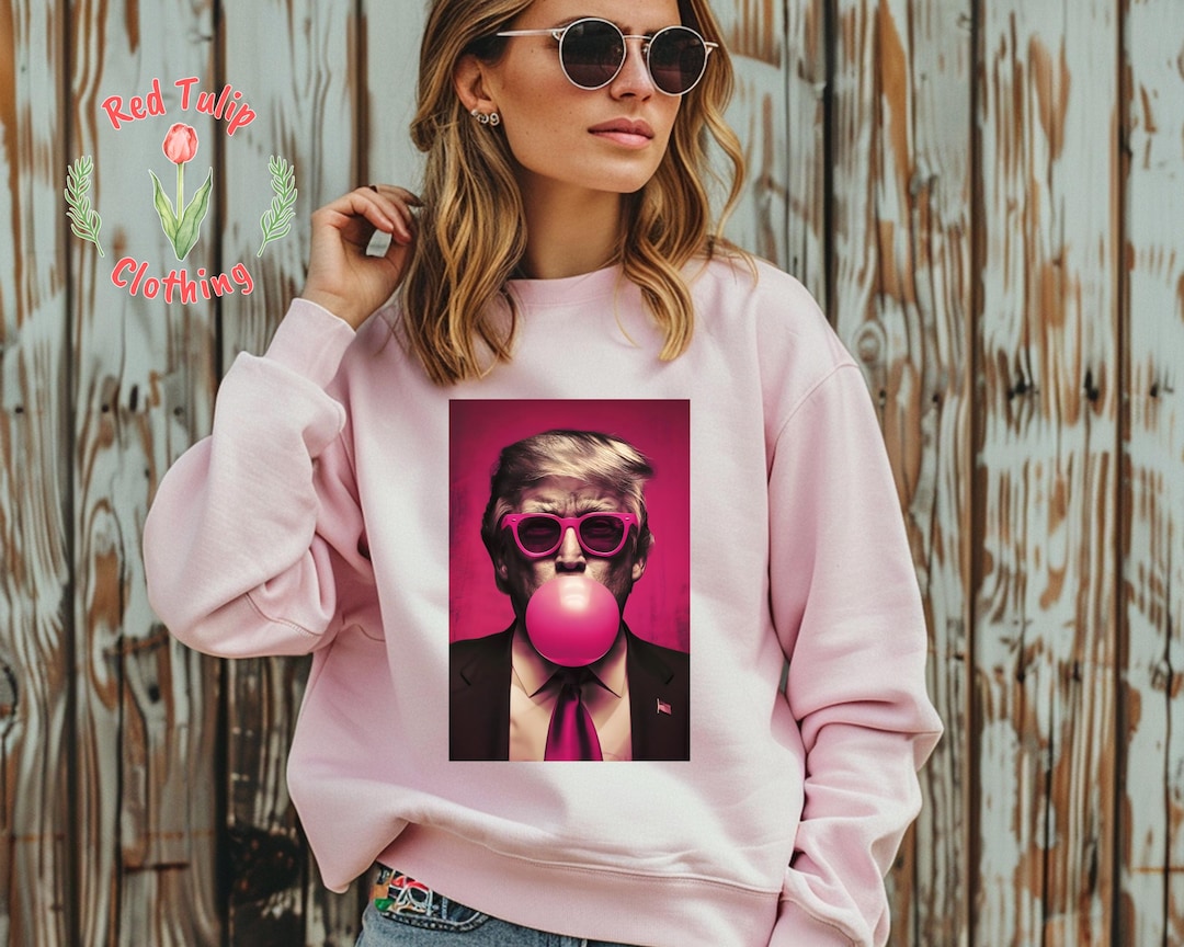 President Donald Trump Sweatshirt, Bubblegum Donald Trump Hoodie, Pink ...