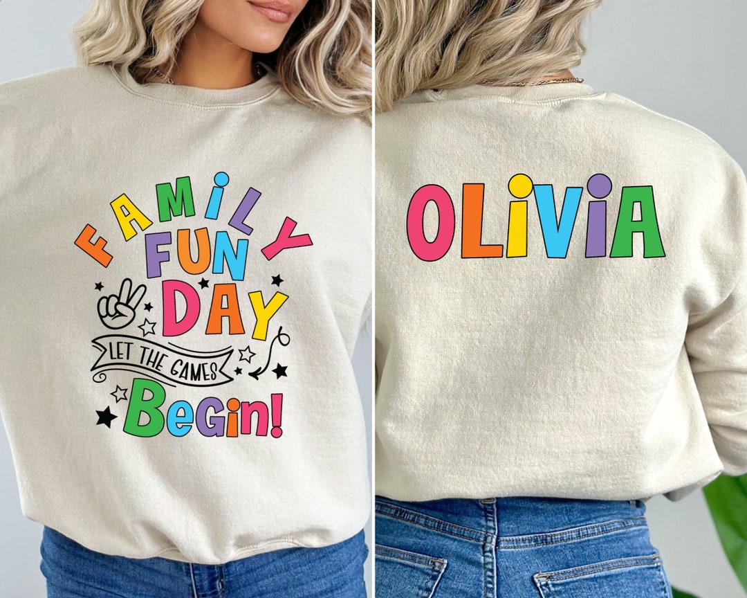 Family Fun Day Sweatshirt, Custom School Game Day Hoodie, Funny Teacher ...