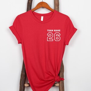 Custom Name and Back Number, Personalized Sports T-shirt, Sport Team ...