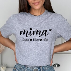 Personalized Mima Shirt With Kids Names on Sleeve, Mima Shirt, Mimi ...