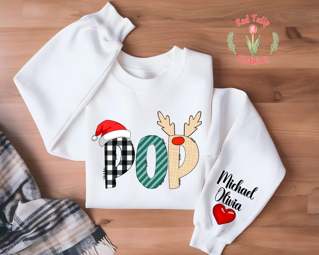 Personalized Pop Claus Sweatshirt, Custom Poppy and Grandkids Hoodie ...