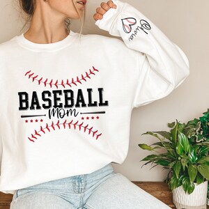 Personalized Baseball Mom Sweatshirt With Kids Names, Baseball Hoodie ...