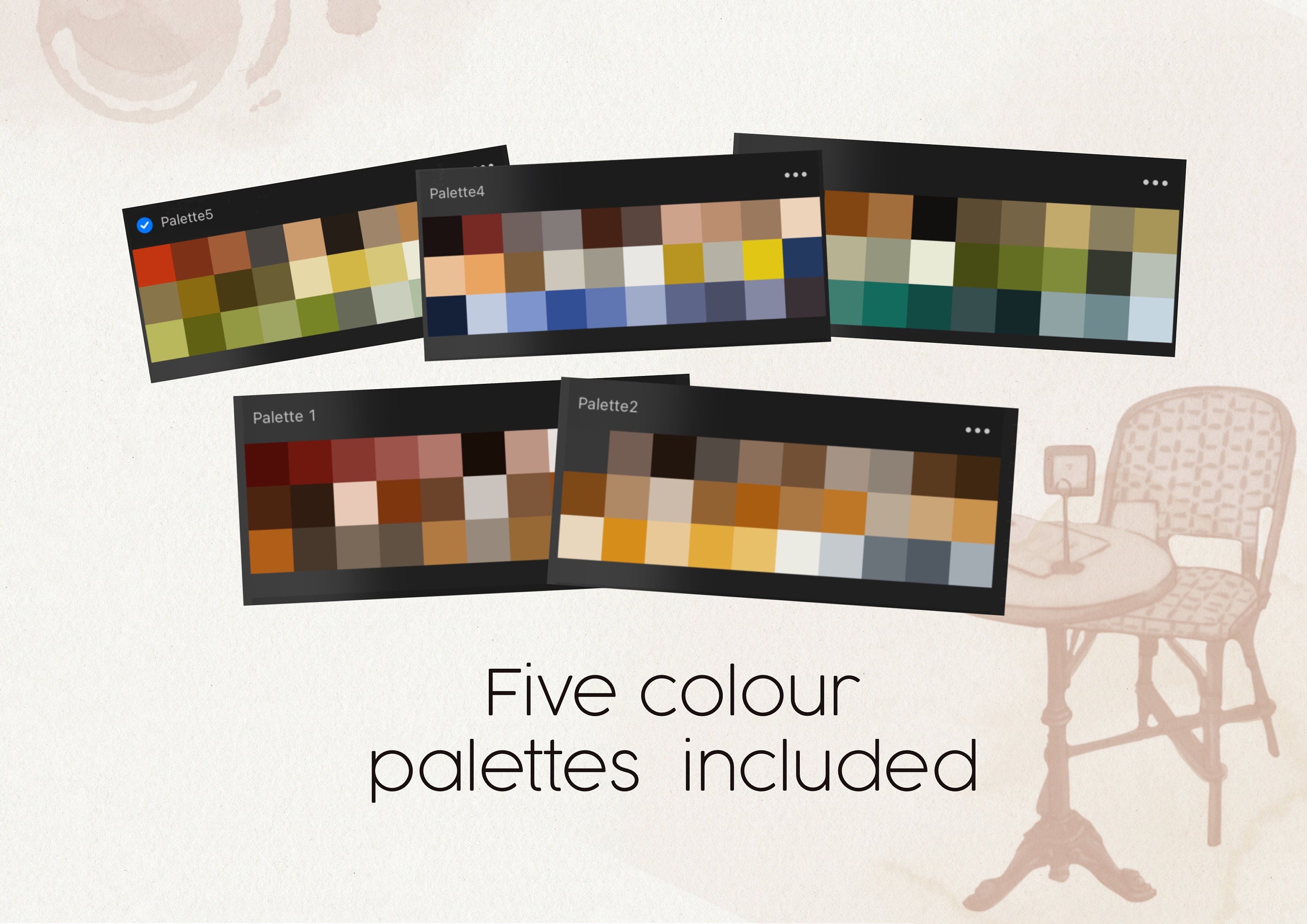 French Cafe Digital Drawing Kit for Procreate, Procreate Watercolor ...