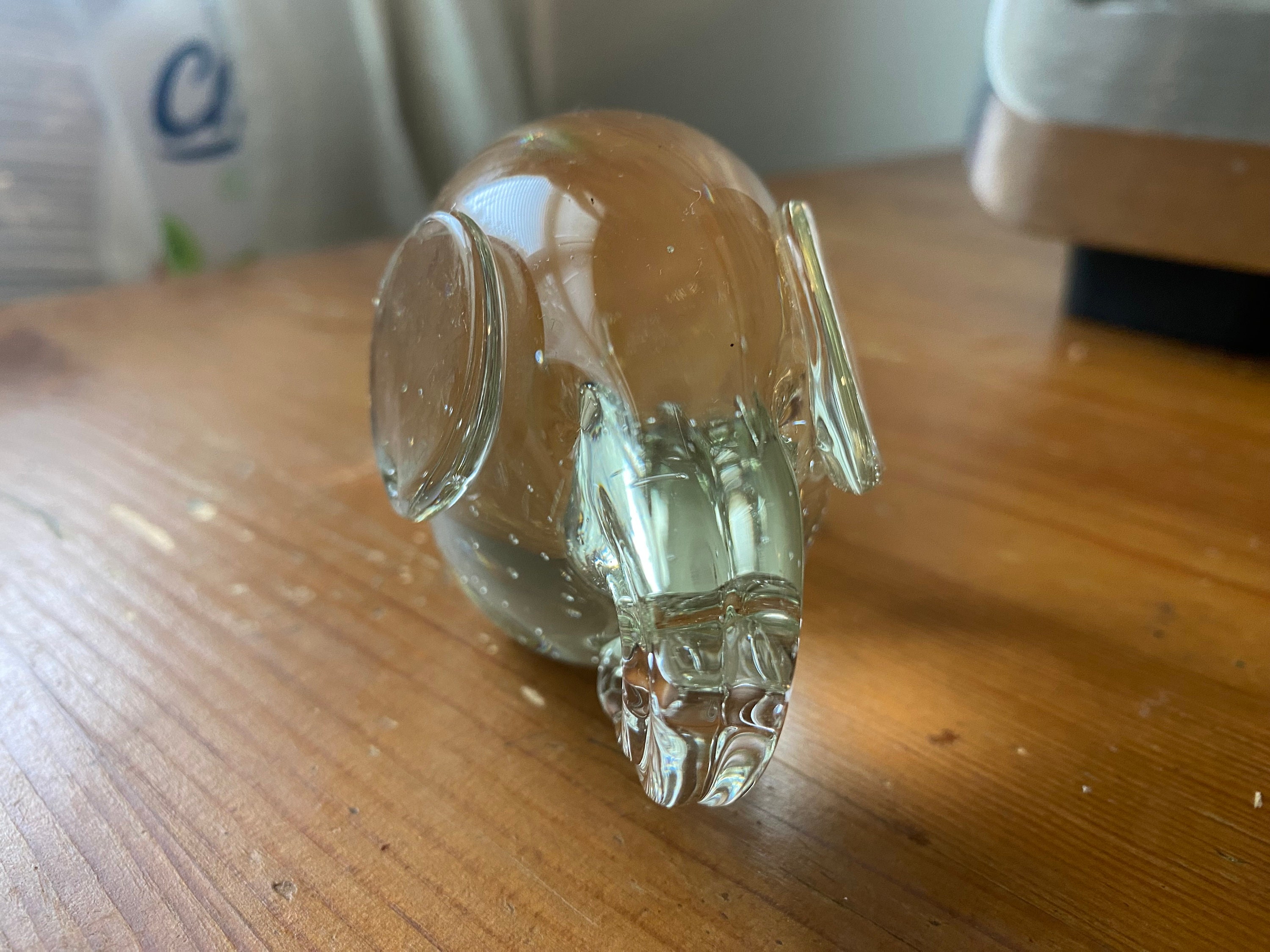 Handblown Glass Elephant Paperweight Figurine - Etsy