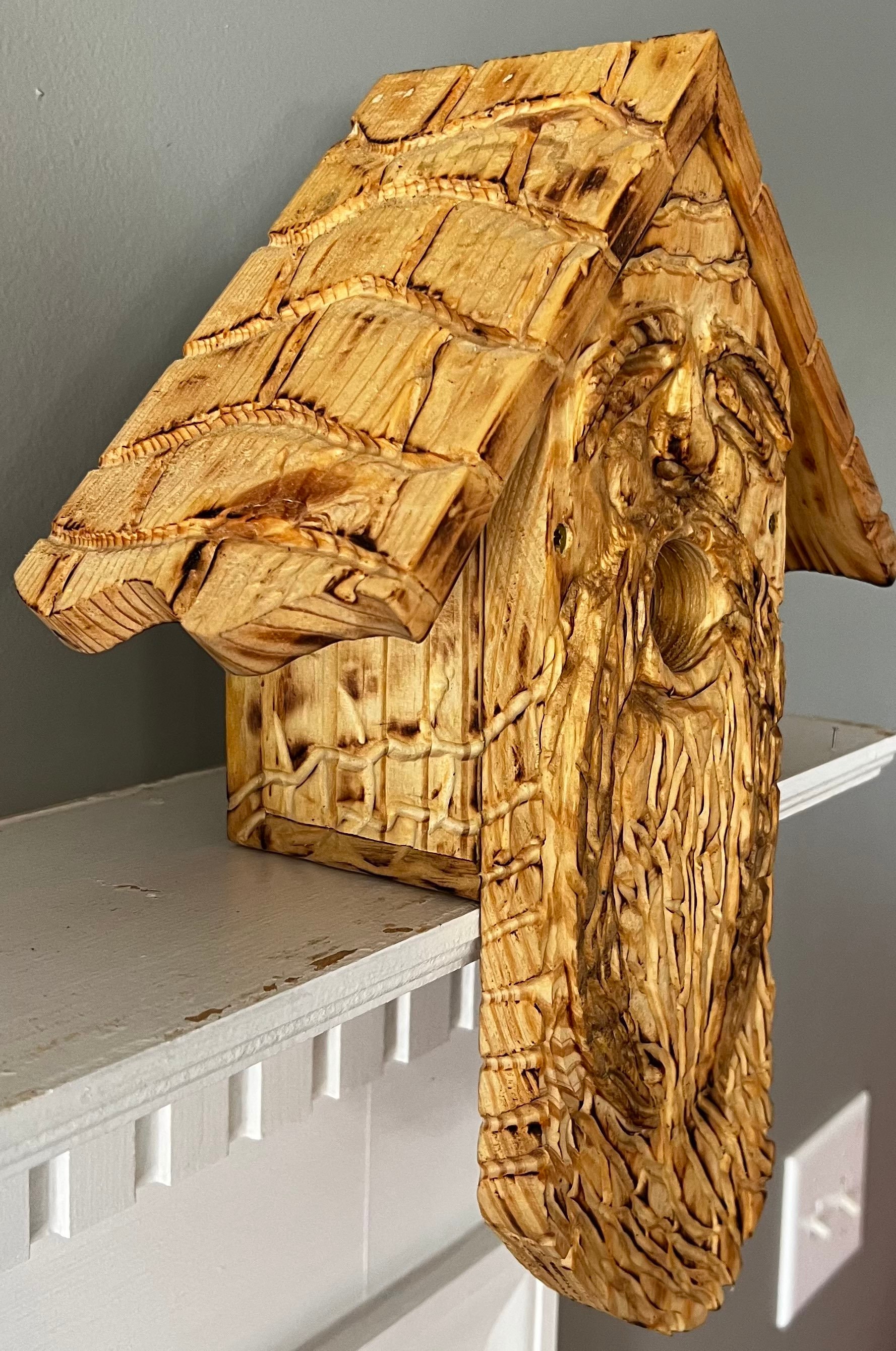 Hand-carved Wood Spirit Birdhouse - Etsy