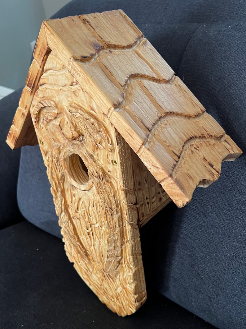 Hand-carved Wood Spirit Birdhouse - Etsy