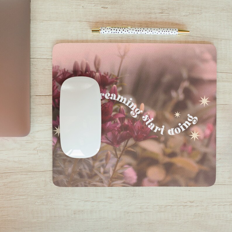 Floral Mouse Pad | Aesthetic Mouse Pad | Boho Desk Accessories for ...