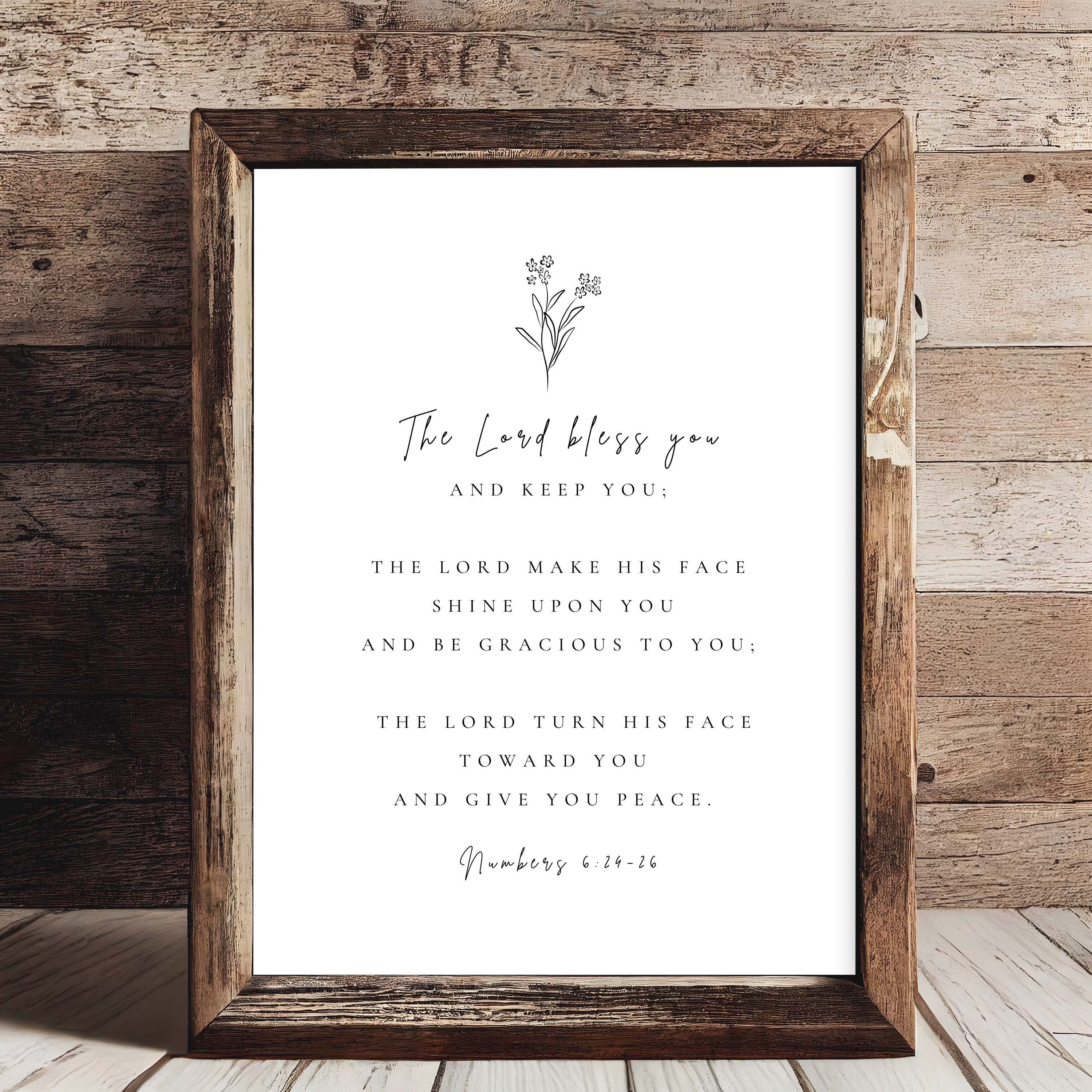 The Lord Bless You and Keep You. Numbers 6 24 26. Beautiful - Etsy