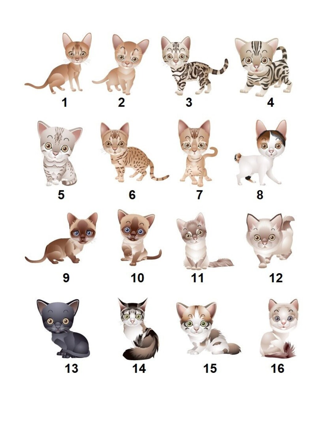 30 Personalized Address Labels Cute Cartoon Cats (fa 20) - Etsy