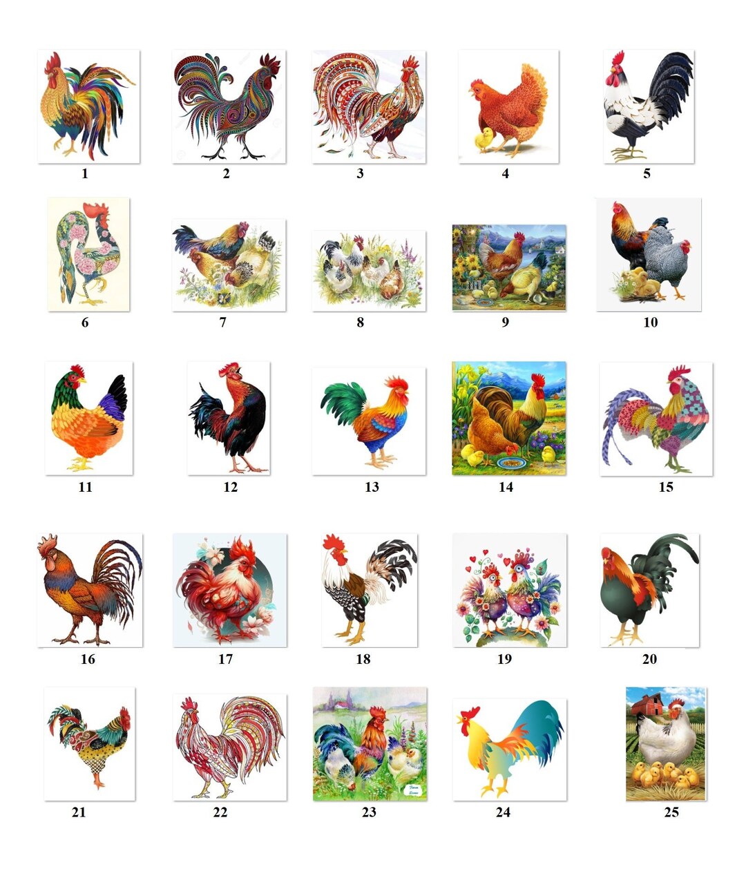 30 Personalized Address Labels Farm Country Roosters Hens Chicks (fa 45 ...