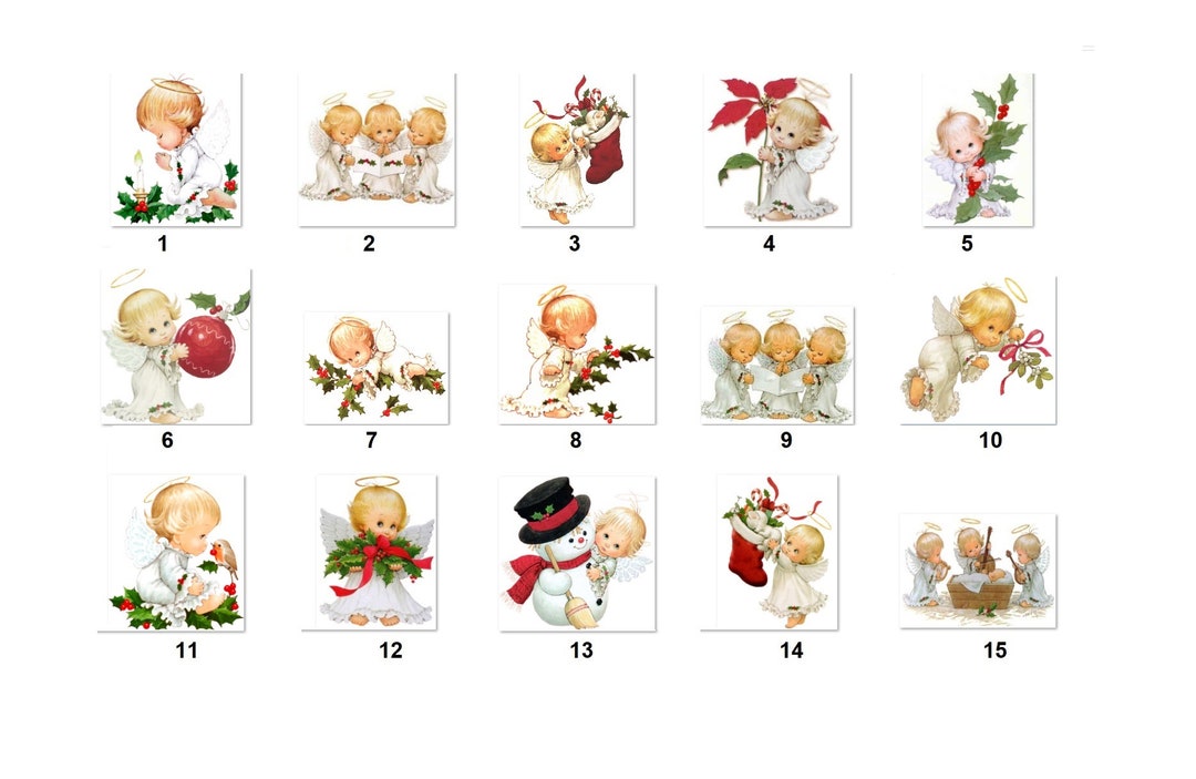 30 Personalized Address Labels Cute Christmas Baby Angels (fa 28) - Etsy
