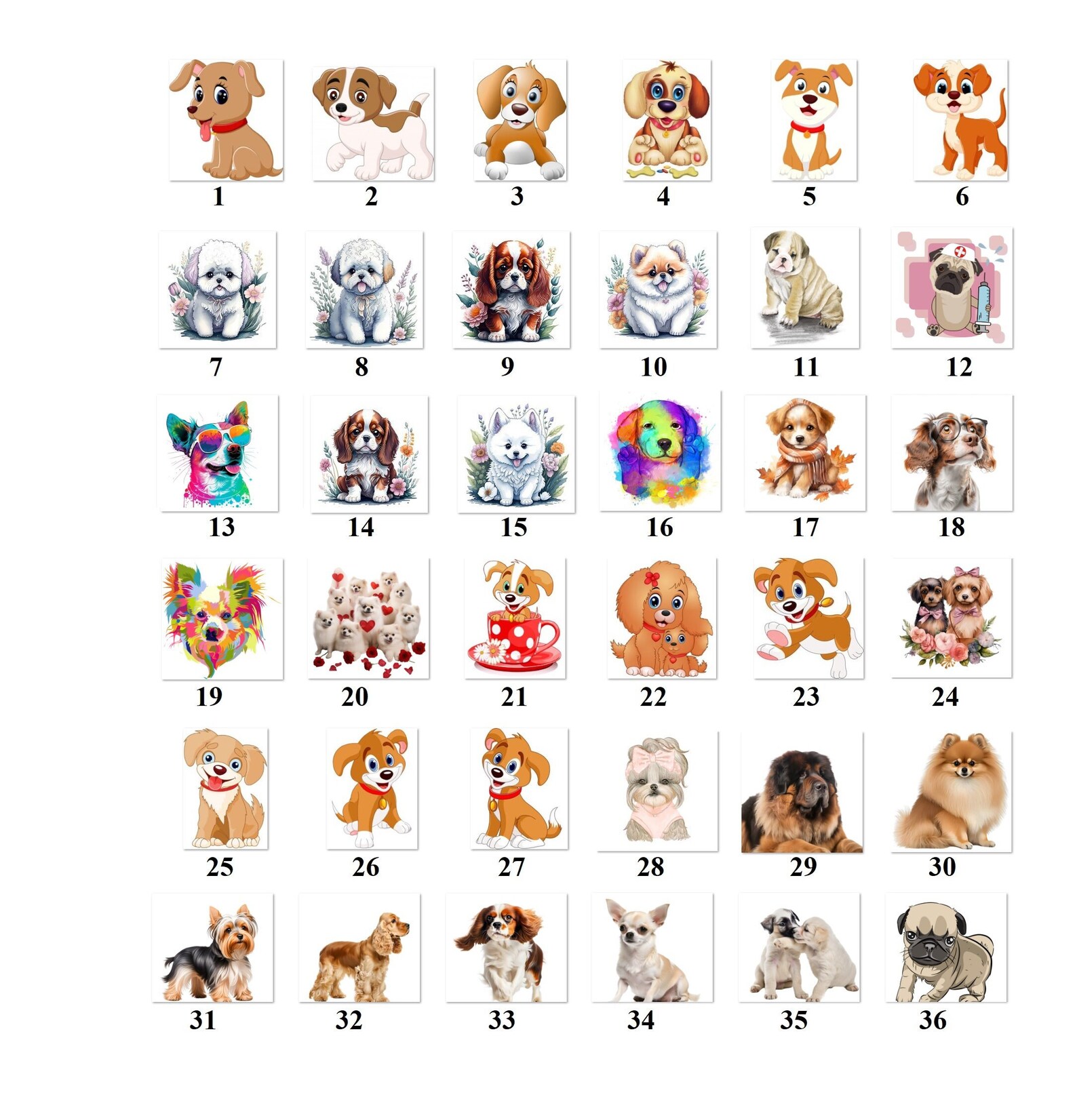 30 Personalized Address Labels Cute Cartoon Dogs (fa 19) - Etsy