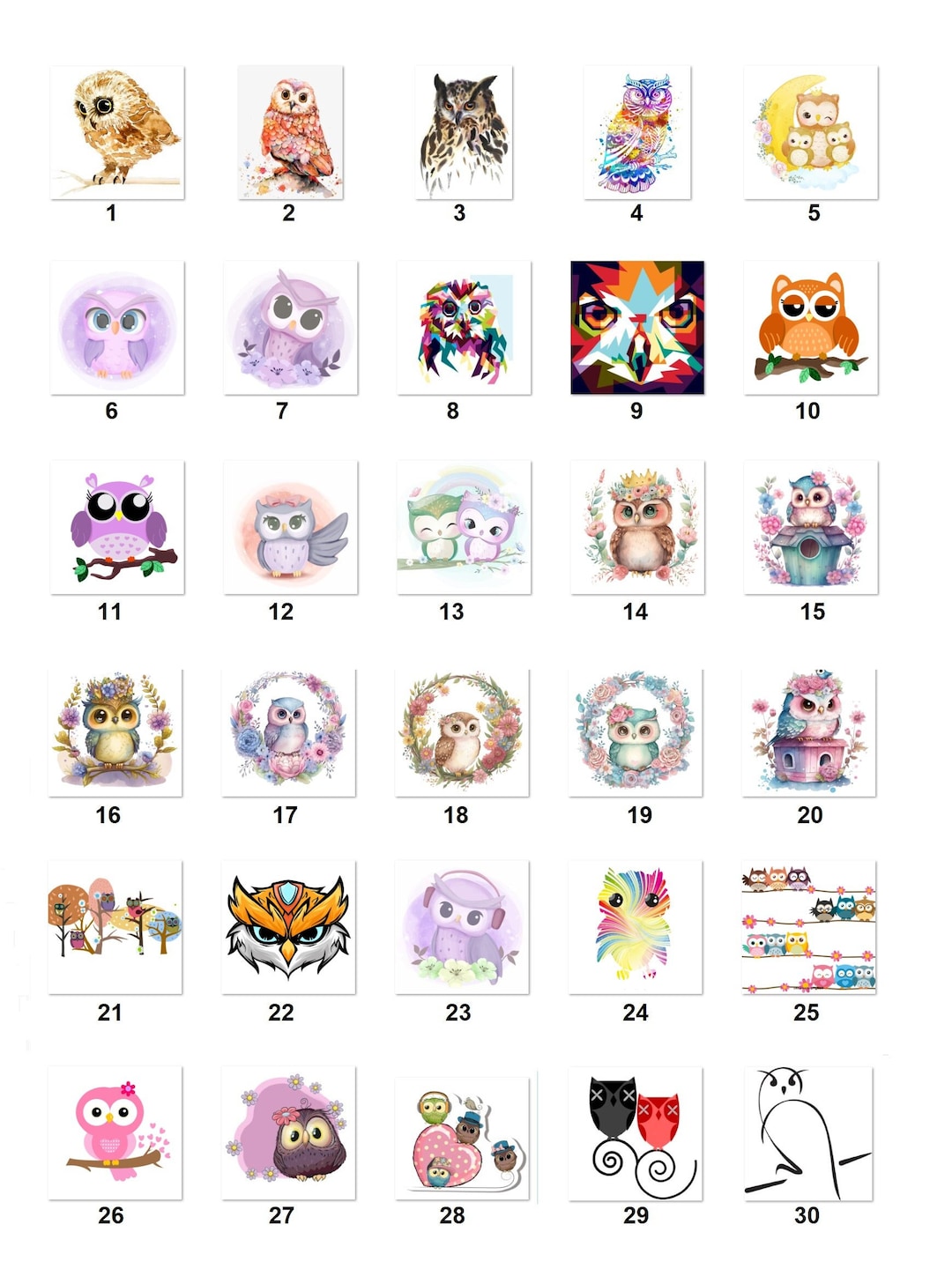30 Personalized Address Labels Cute Owls (fa 38) - Etsy