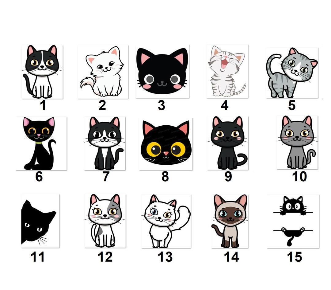 30 Personalized Address Labels Cute Cartoon Cats (fa 23) - Etsy