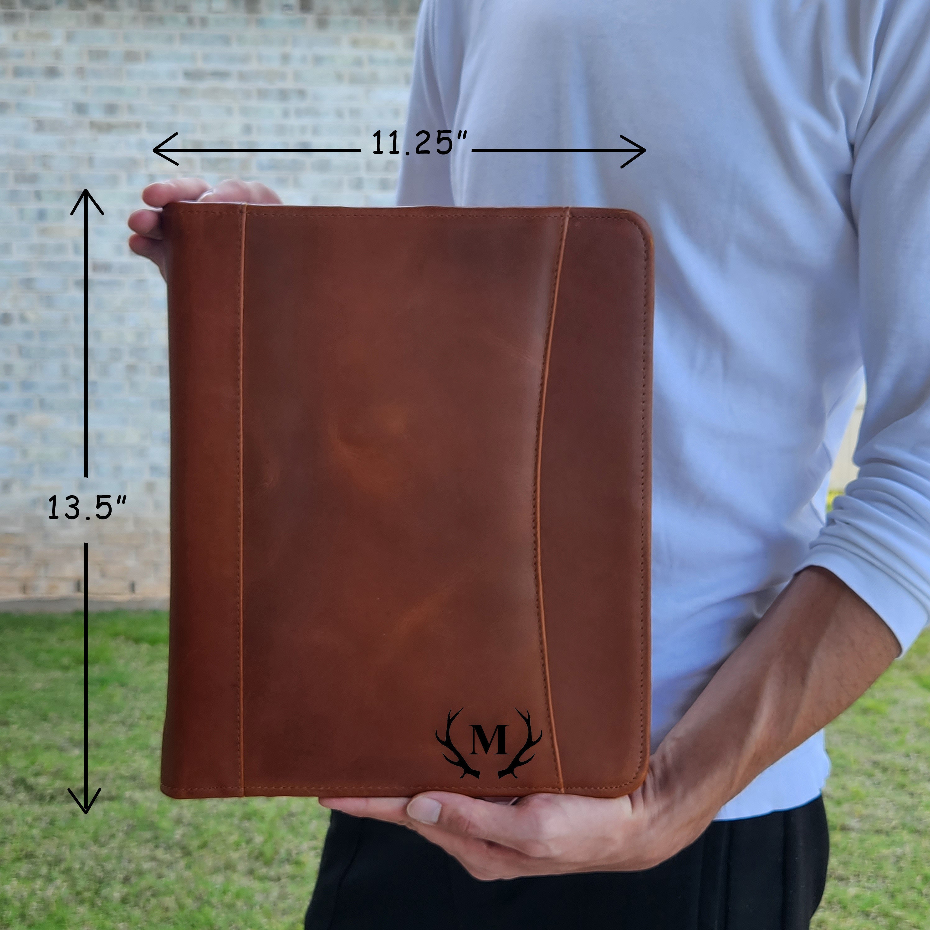 Personalized Leather Portfolio With Zipper, Handmade Portfolio Gift for ...