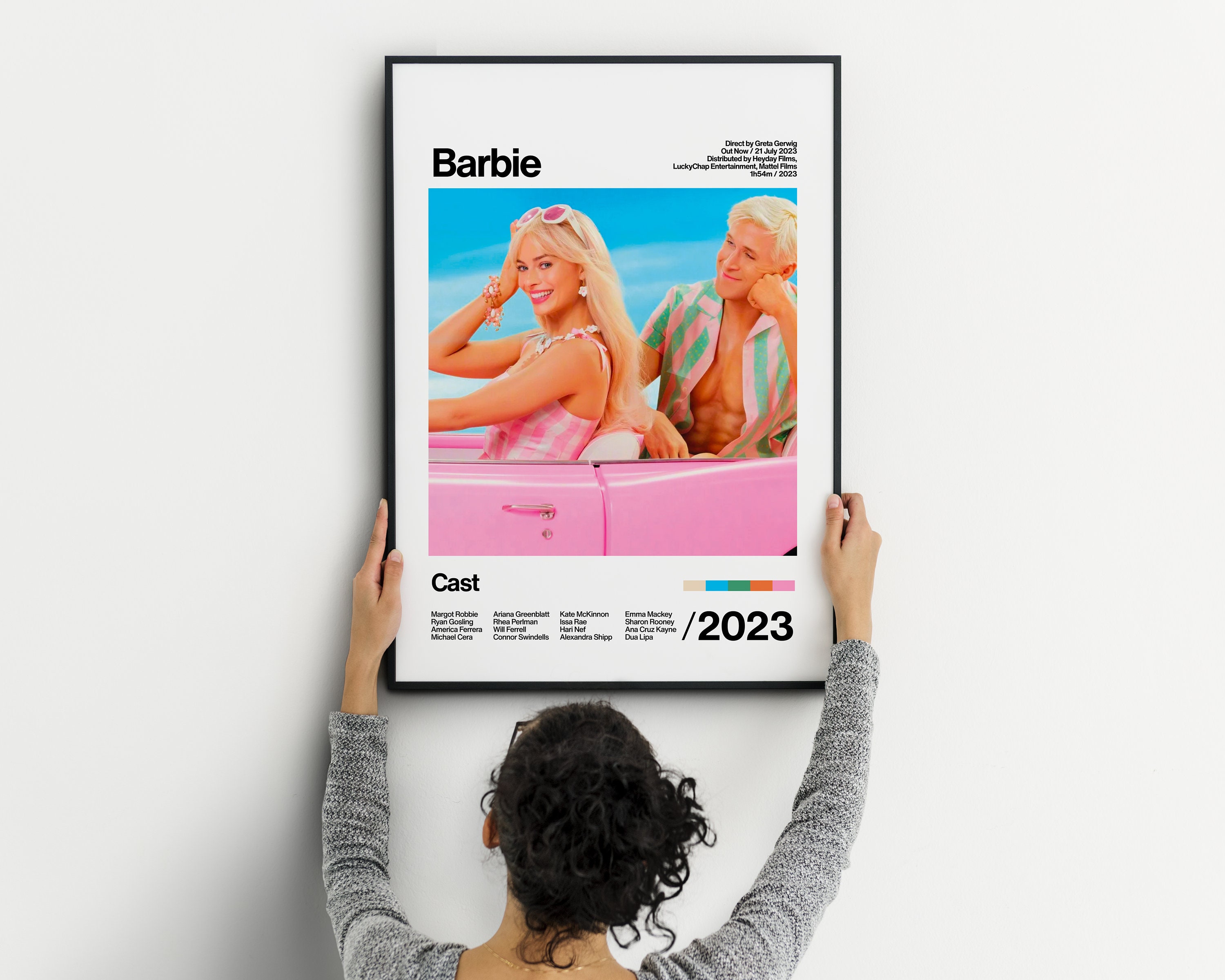 Barbie 2023 Margot Robbie Ryan Gosling Movie Poster Artwork Home Decor ...