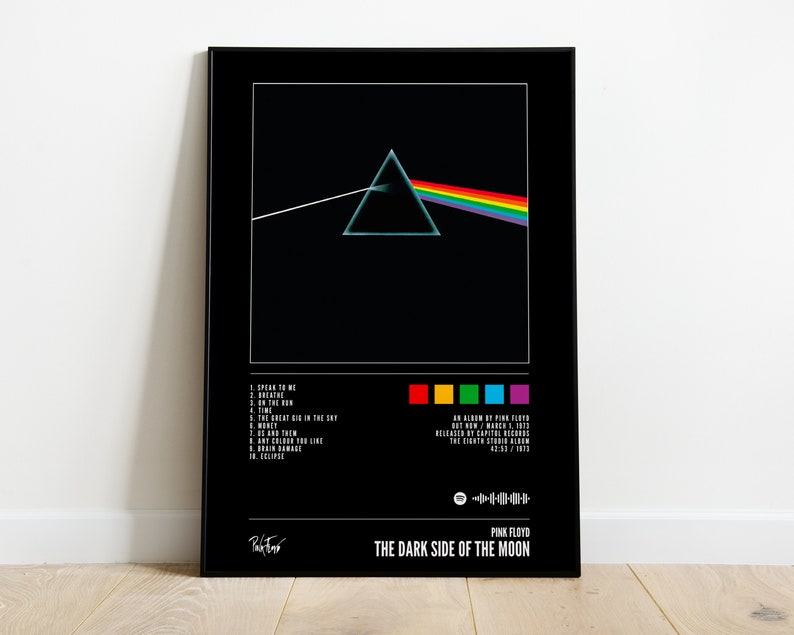 Pink Floyd - the Dark Side of the Moon - 1973 - Album Artwork Black Print Poster Vintage - Etsy