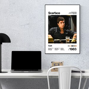 Scarface - 1983 - Al Pacino - Movie Artwork Home Decor Print Poster ...
