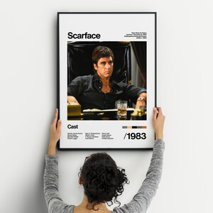 Scarface - 1983 - Al Pacino - Movie Artwork Home Decor Print Poster ...